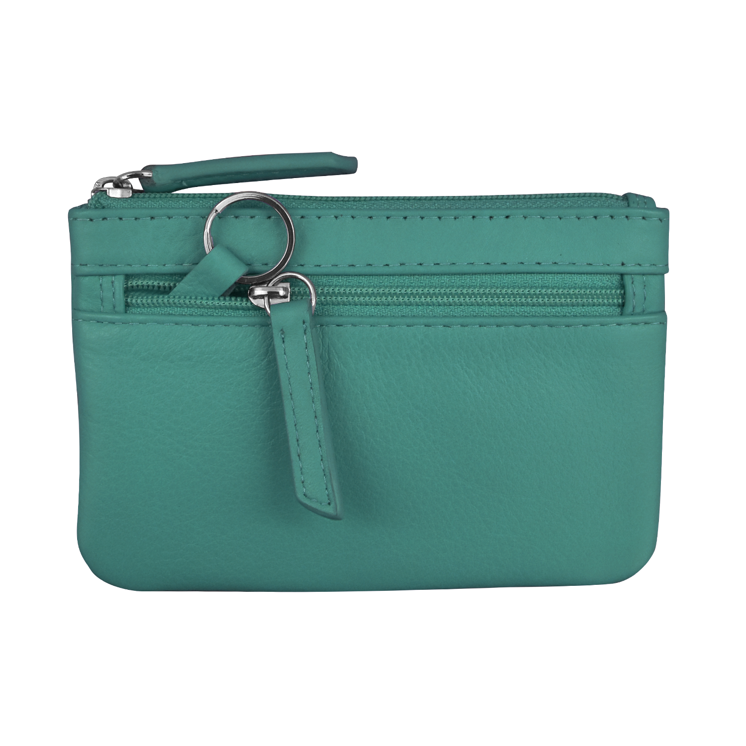 ILI RFID Blocking Leather Zip Coin Purse 6413